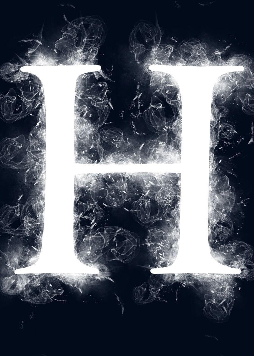 'h letter smoky' Poster, picture, metal print, paint by B & W Arts ...