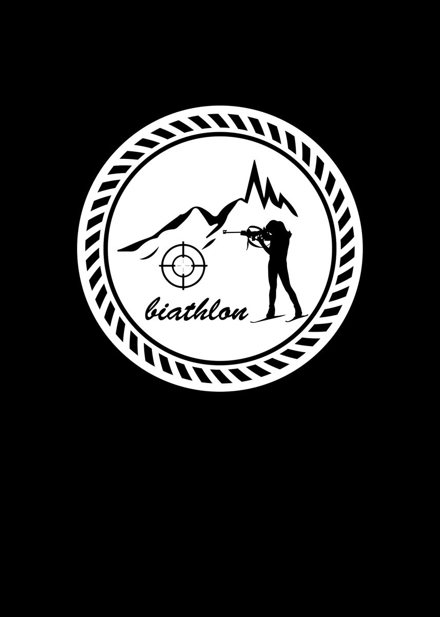 'Biathlon' Poster, picture, metal print, paint by bananadesign | Displate