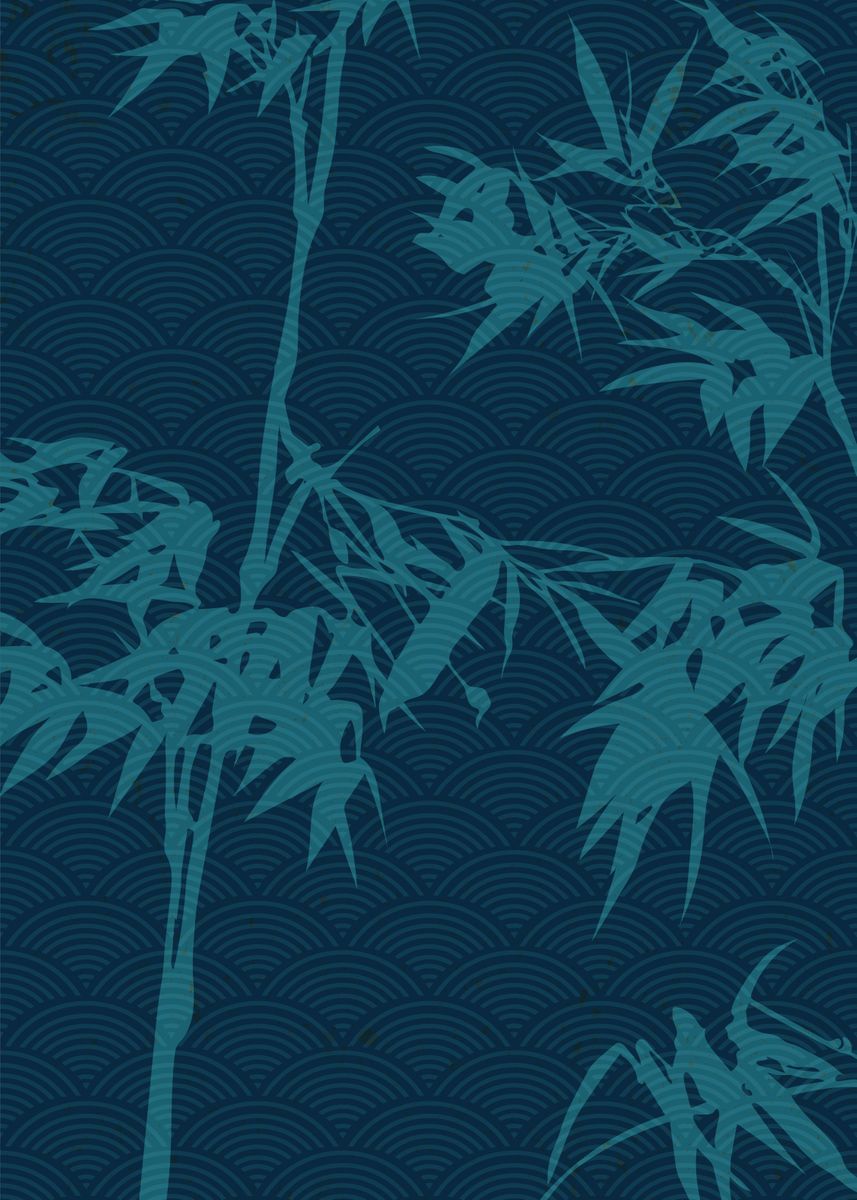 'Bamboo with wave pattern' Poster, picture, metal print, paint by ...