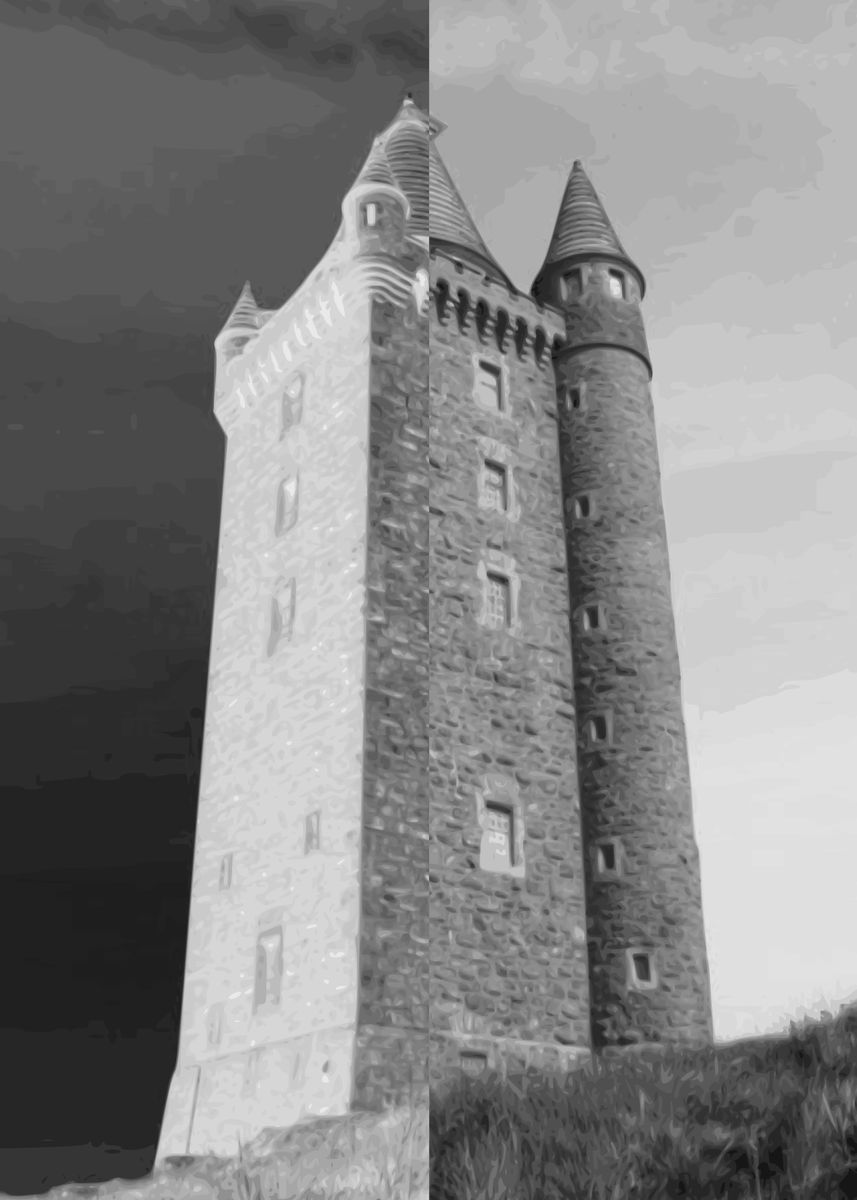 'Scrabo Tower' Poster, picture, metal print, paint by Josh B | Displate