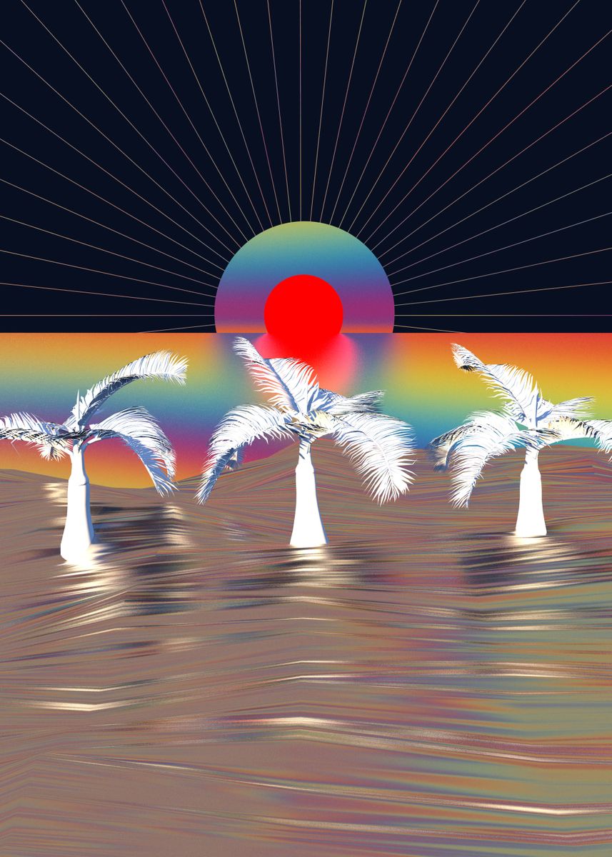 'Beach Sunset' Poster by CosmicVault | Displate