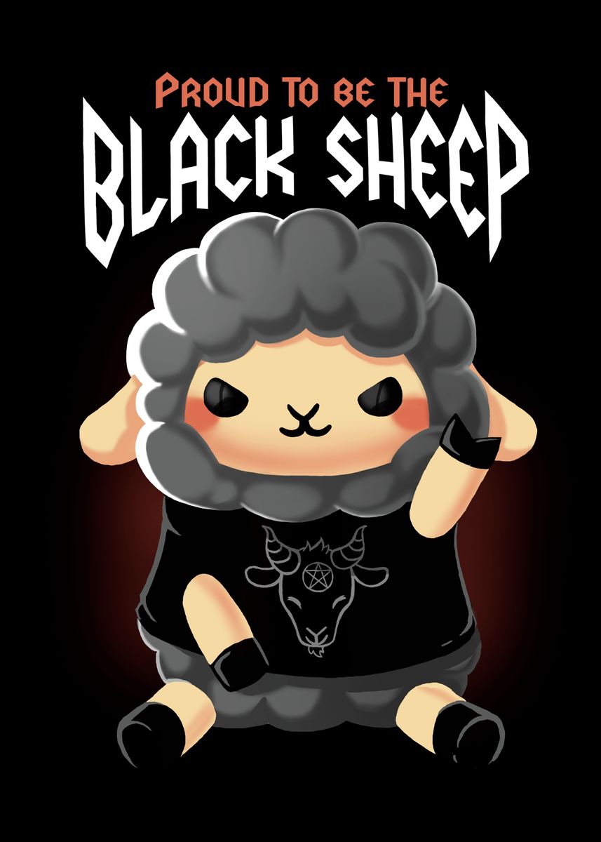 'Black Metal Sheep' Poster, picture, metal print, paint by Blanca Vidal ...