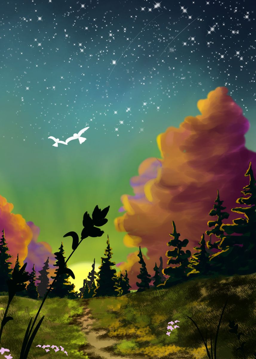 'Serene' Poster, picture, metal print, paint by Heuscartist | Displate