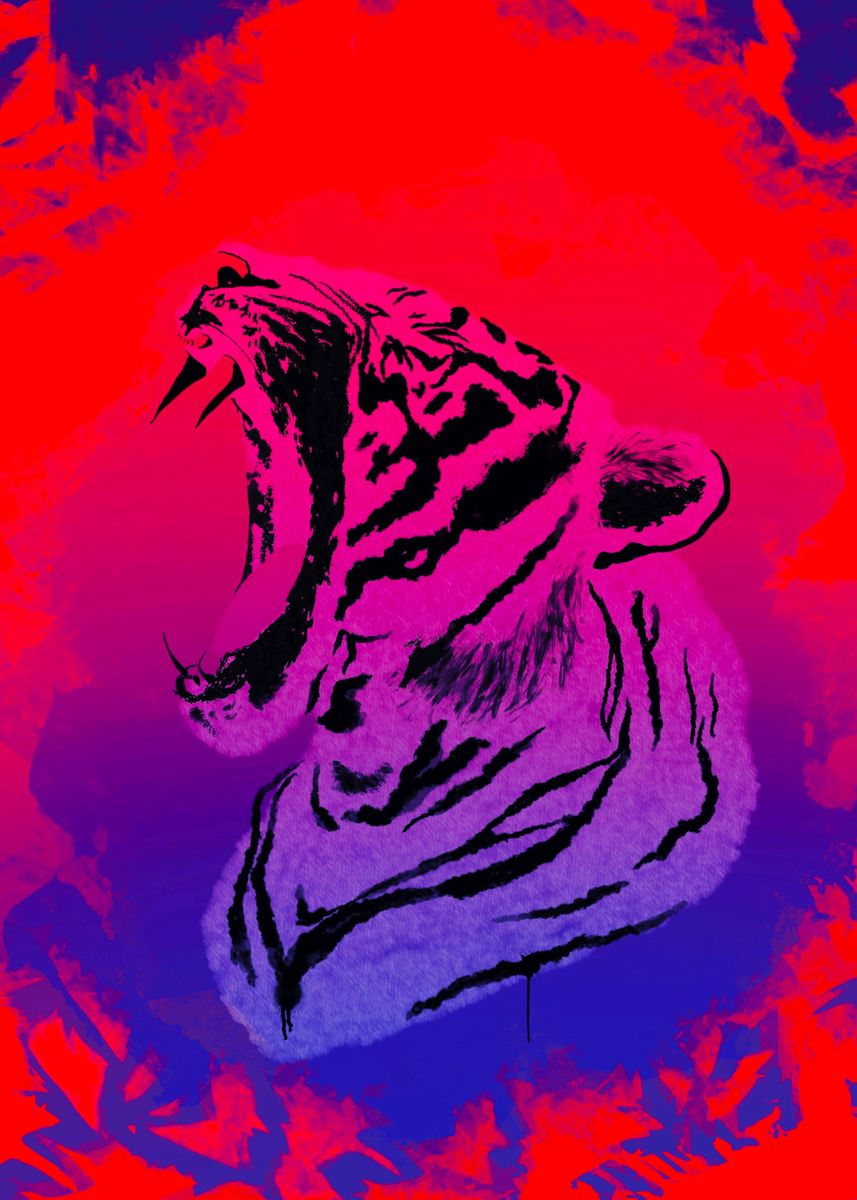 'Roar' Poster, picture, metal print, paint by Richard Zsilak | Displate