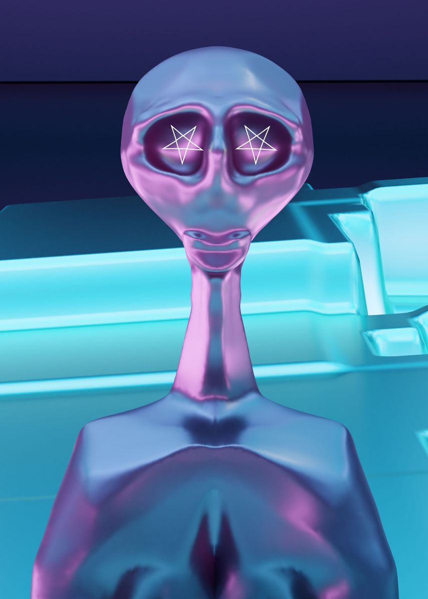 'Chrome Alien' Poster by OccultFX | Displate