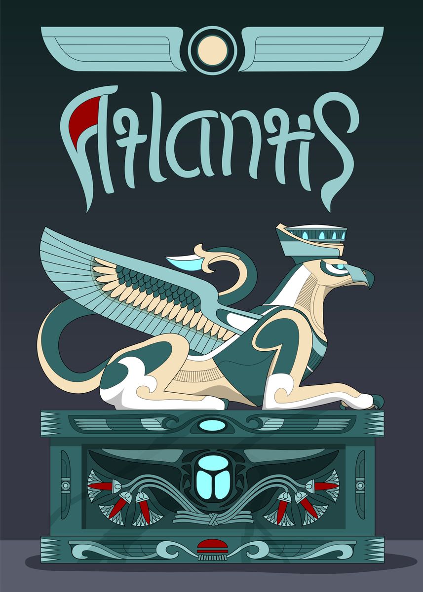 'Atlantis night sphinx' Poster by gregsm | Displate