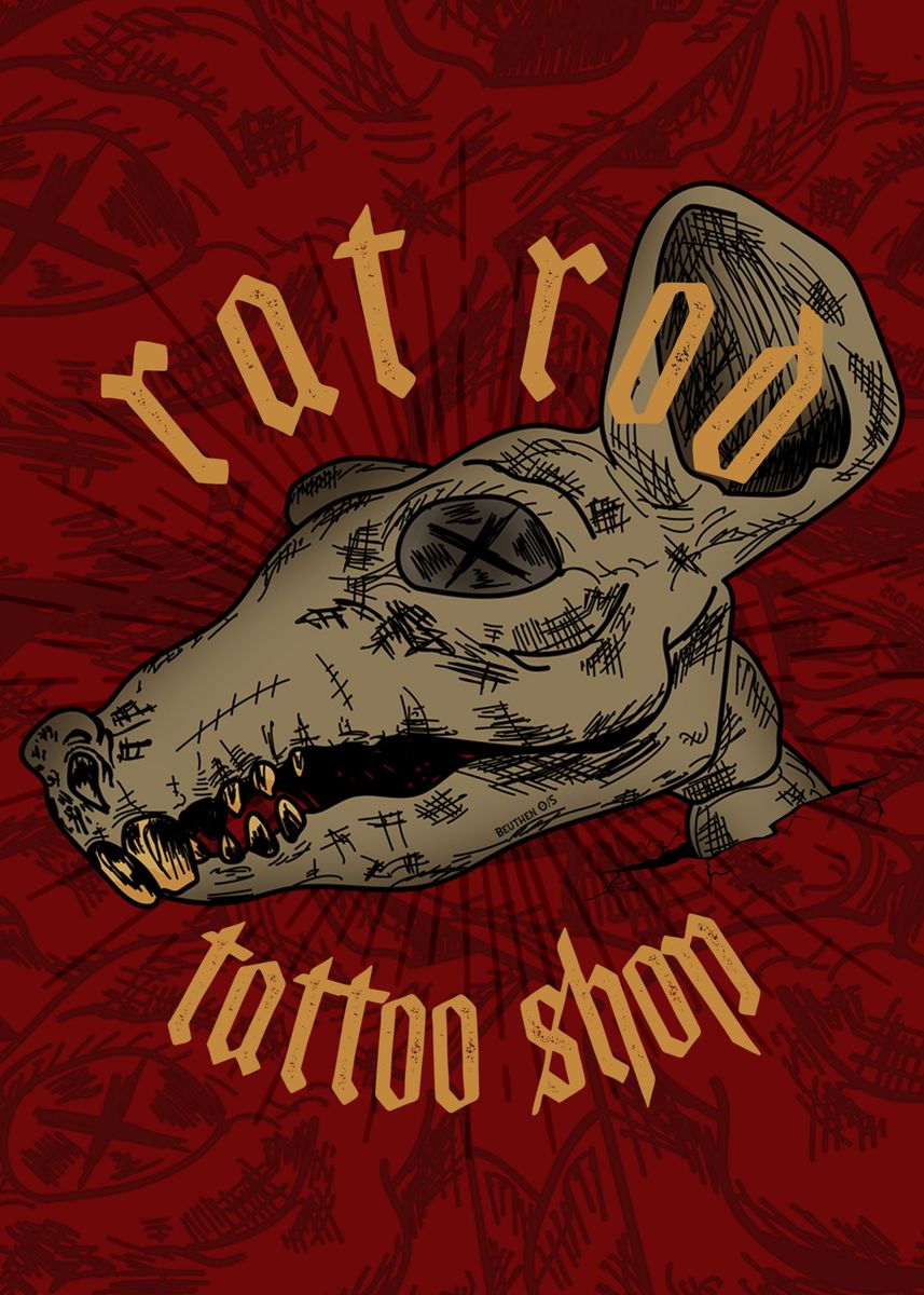 'Rat Rod Tattoo Shop' Poster, picture, metal print, paint by Don Shop ...