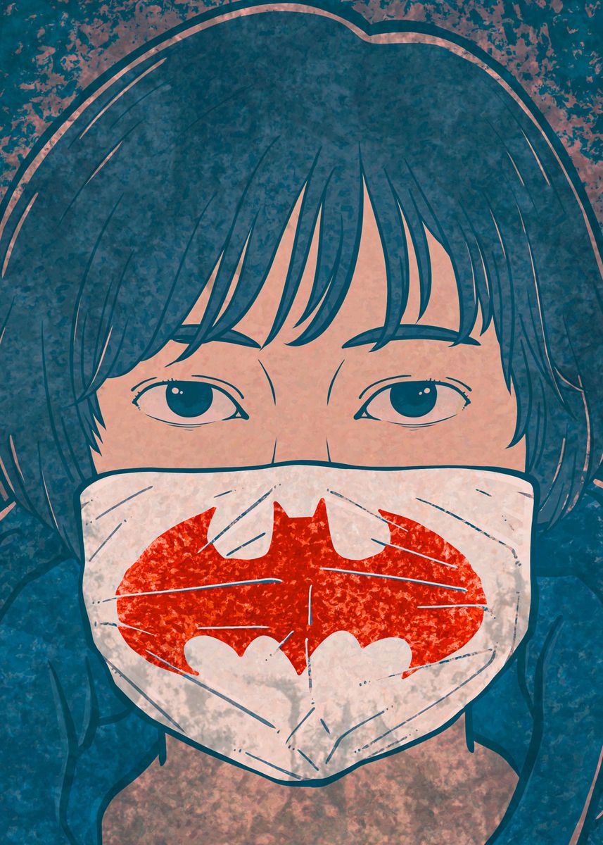 'The girl wear mask covid19' Poster, picture, metal print, paint by ...