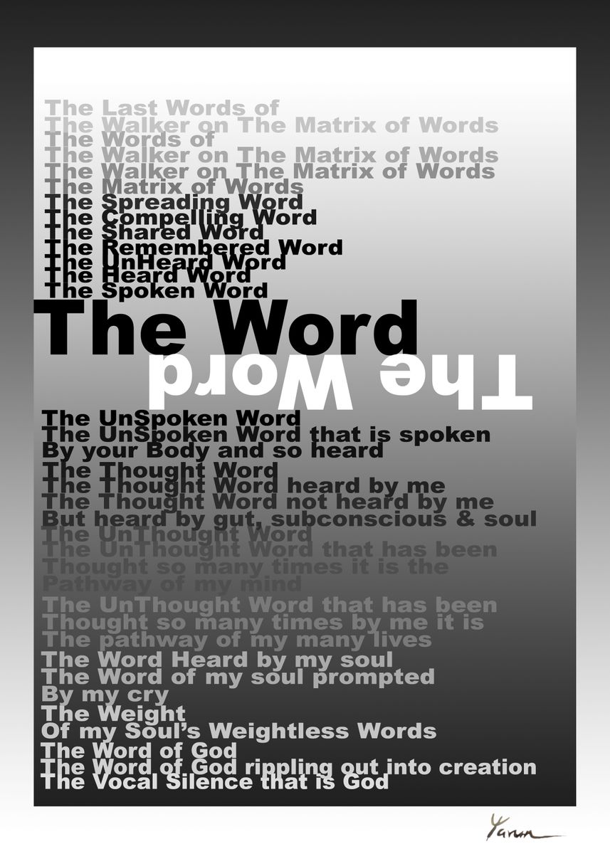 'The Word ' Poster, picture, metal print, paint by Tarun Cherian | Displate