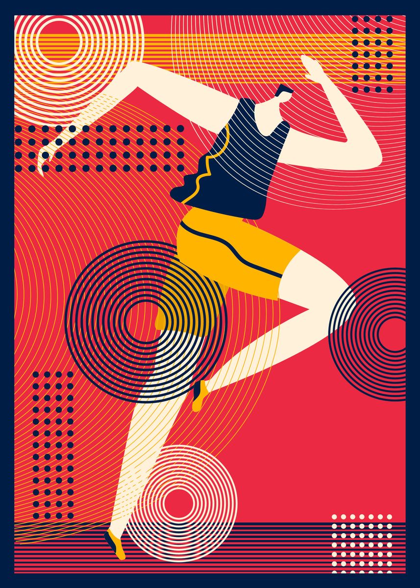 'Running Athletics' Poster, picture, metal print, paint by Poster ...