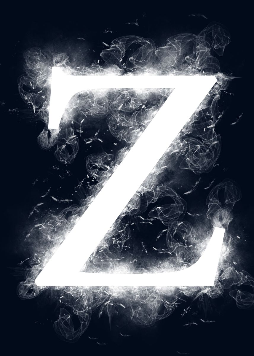'z letter smoky' Poster, picture, metal print, paint by B & W Arts ...