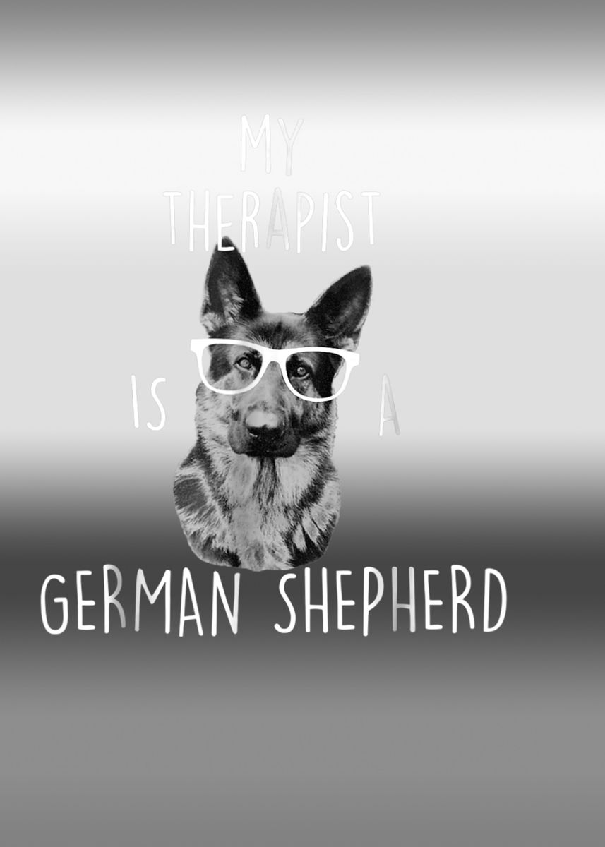 'German Shepherd Text' Poster, picture, metal print, paint by Edith ...