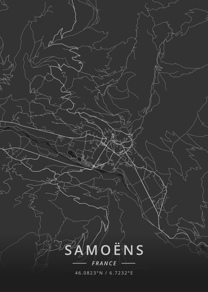 'Samoens France' Poster, picture, metal print, paint by Designer Map ...
