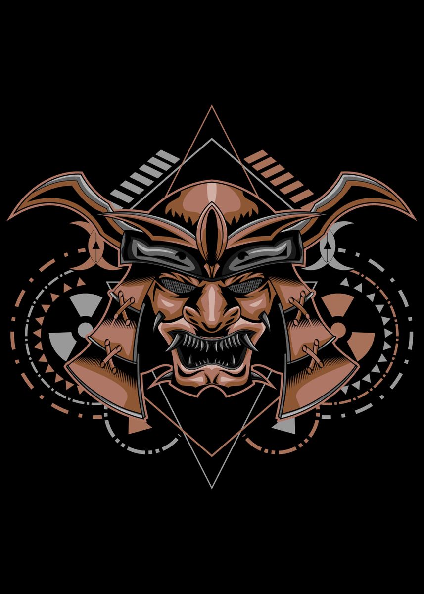 'SAMURAI ART GEOMETRIC' Poster, picture, metal print, paint by arif ...