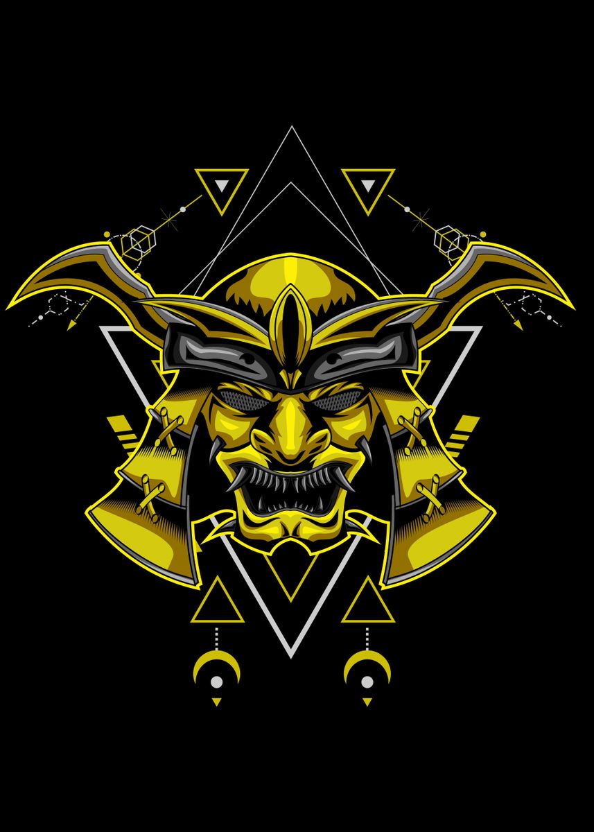 'samurai smile death' Poster, picture, metal print, paint by arif ...