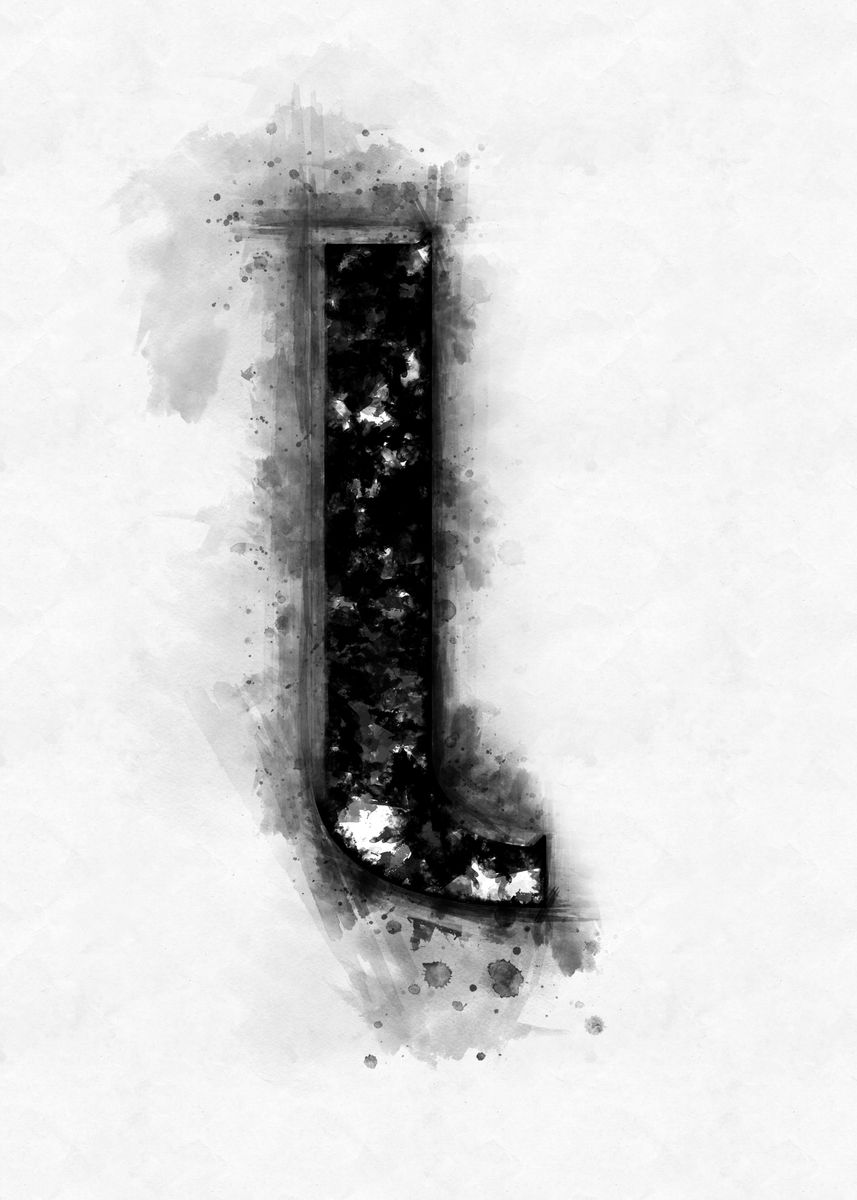 'l small letter watercolor' Poster, picture, metal print, paint by B ...