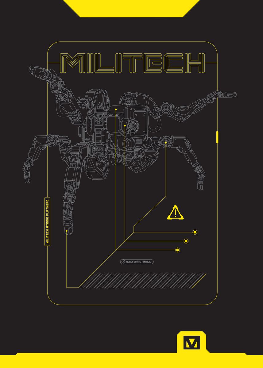 'Militech' Poster, picture, metal print, paint by Cyberpunk 2077 | Displate