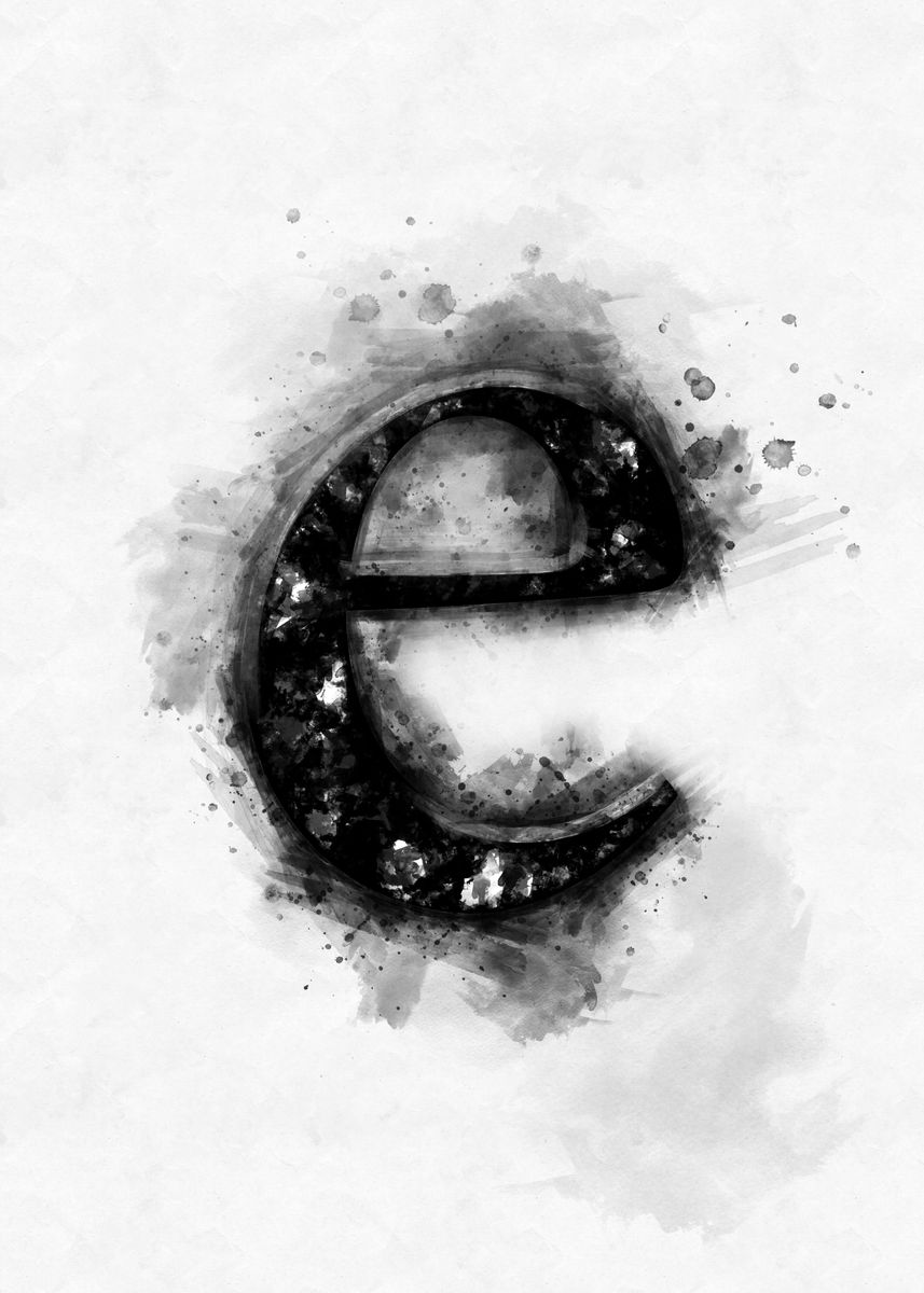'e small letter watercolor' Poster, picture, metal print, paint by B ...
