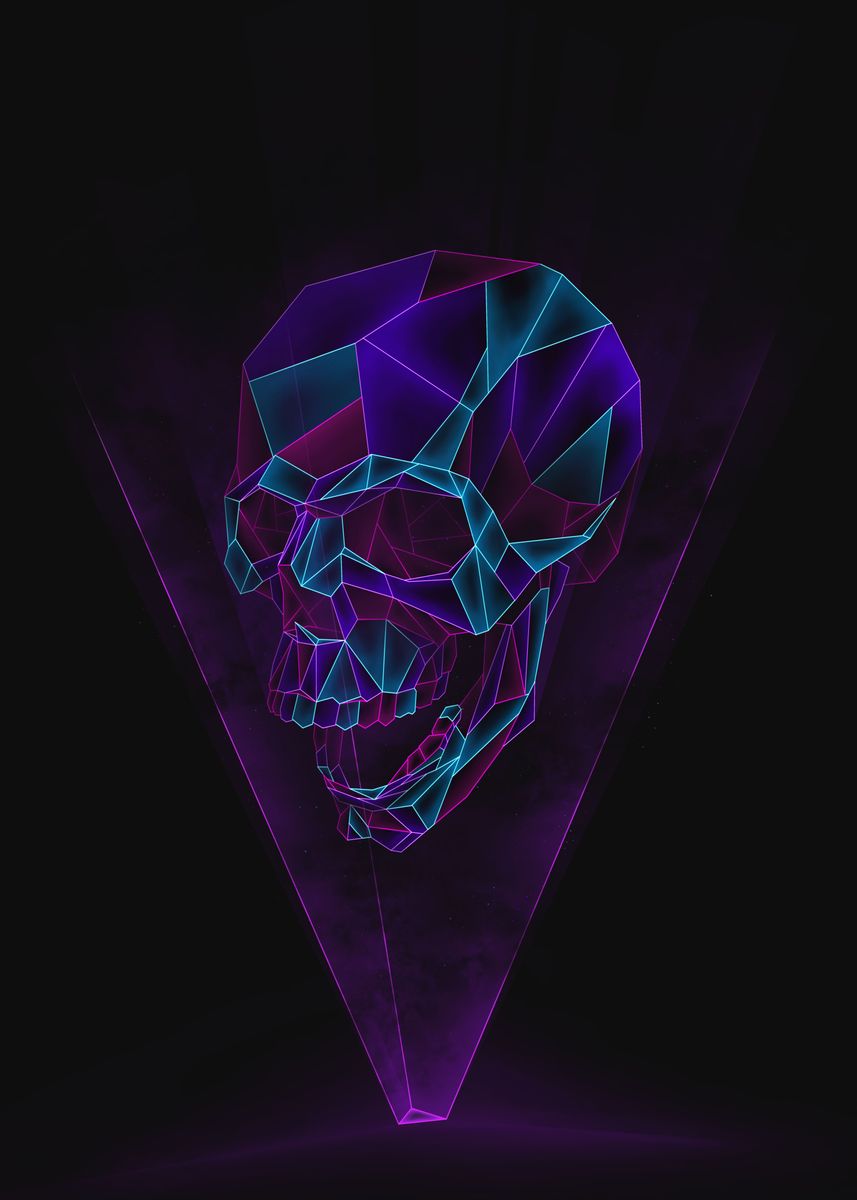 'Skull Hologram' Poster, picture, metal print, paint by Patrik Fuxa ...