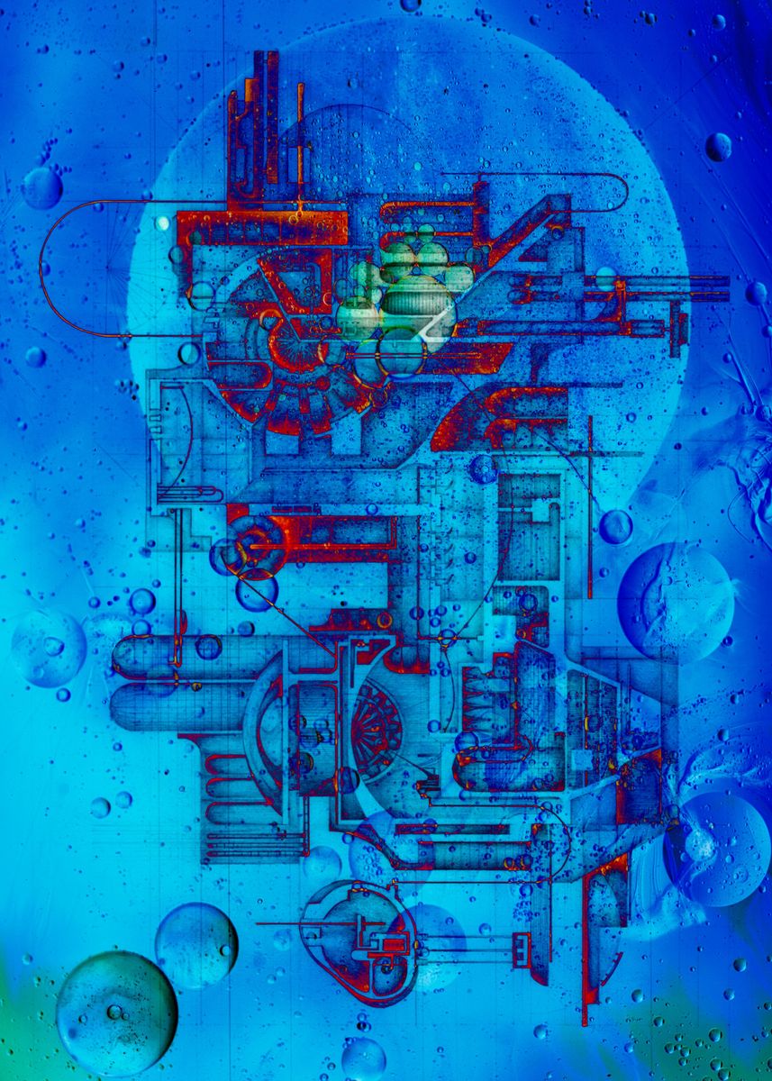 'The Bubble Engine' Poster, picture, metal print, paint by Colin Walker ...