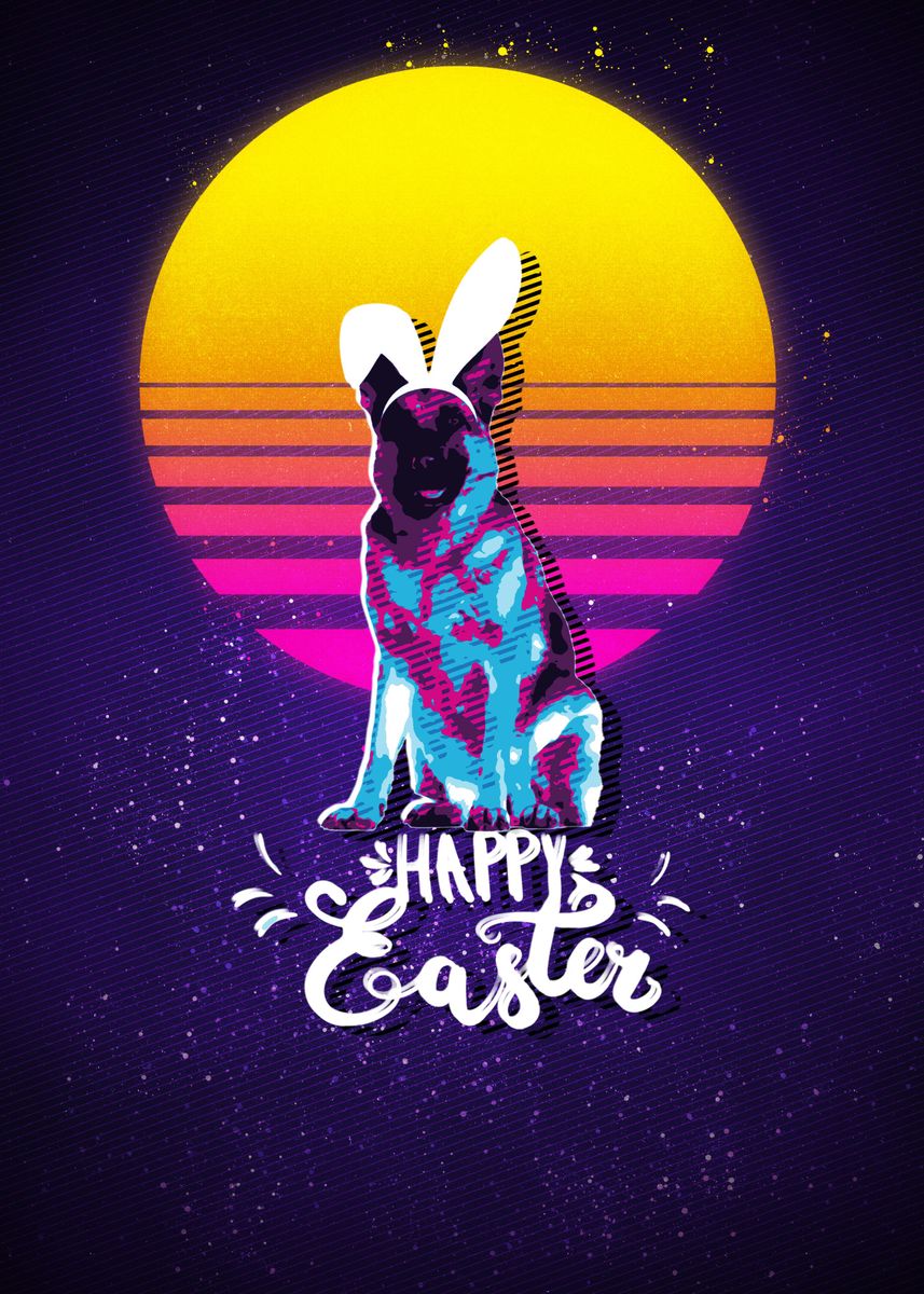 'German Shepherd' Poster, picture, metal print, paint by Gwyneth | Displate