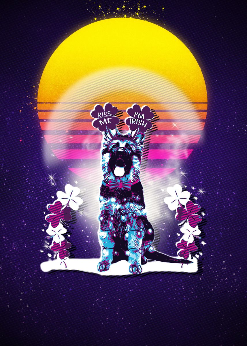 'German Shepherd' Poster, picture, metal print, paint by Gwyneth | Displate