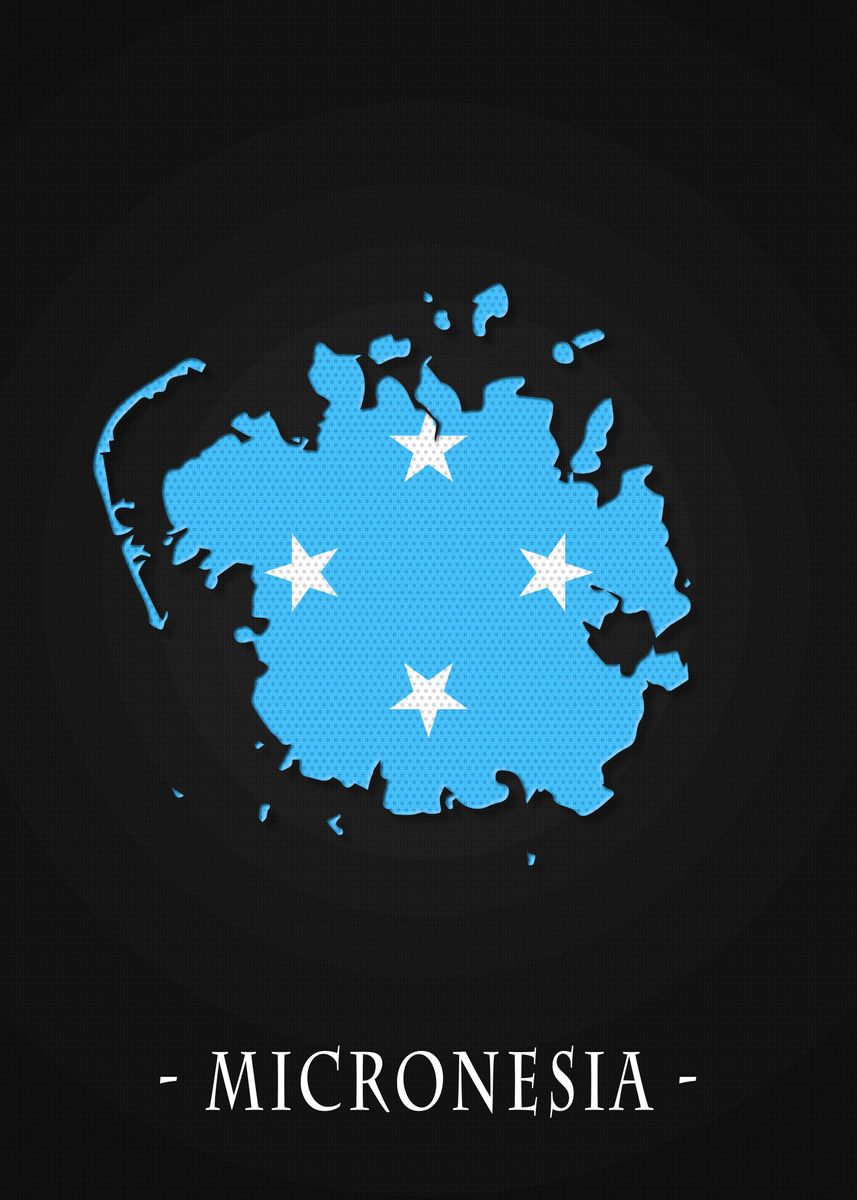 'Micronesia County Maps' Poster by Introv Art | Displate