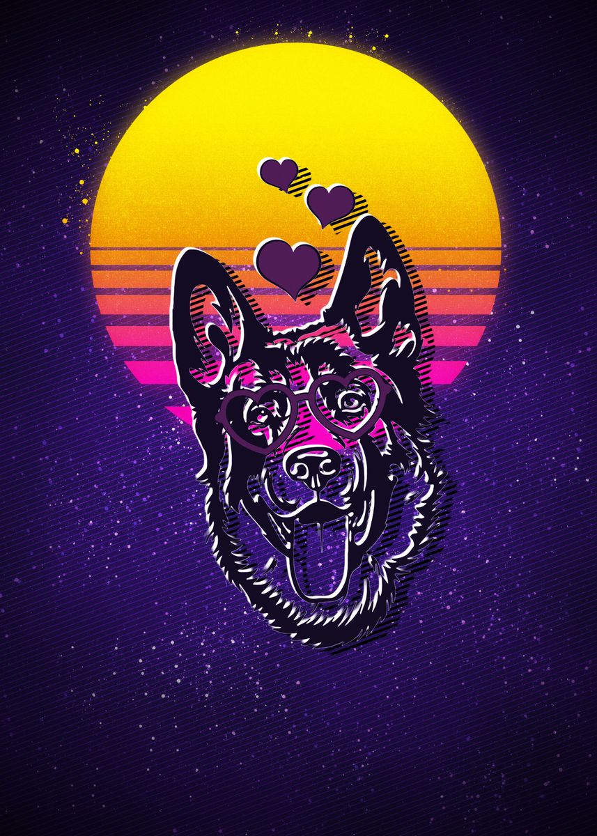 'German Shepherd' Poster, picture, metal print, paint by Gwyneth | Displate