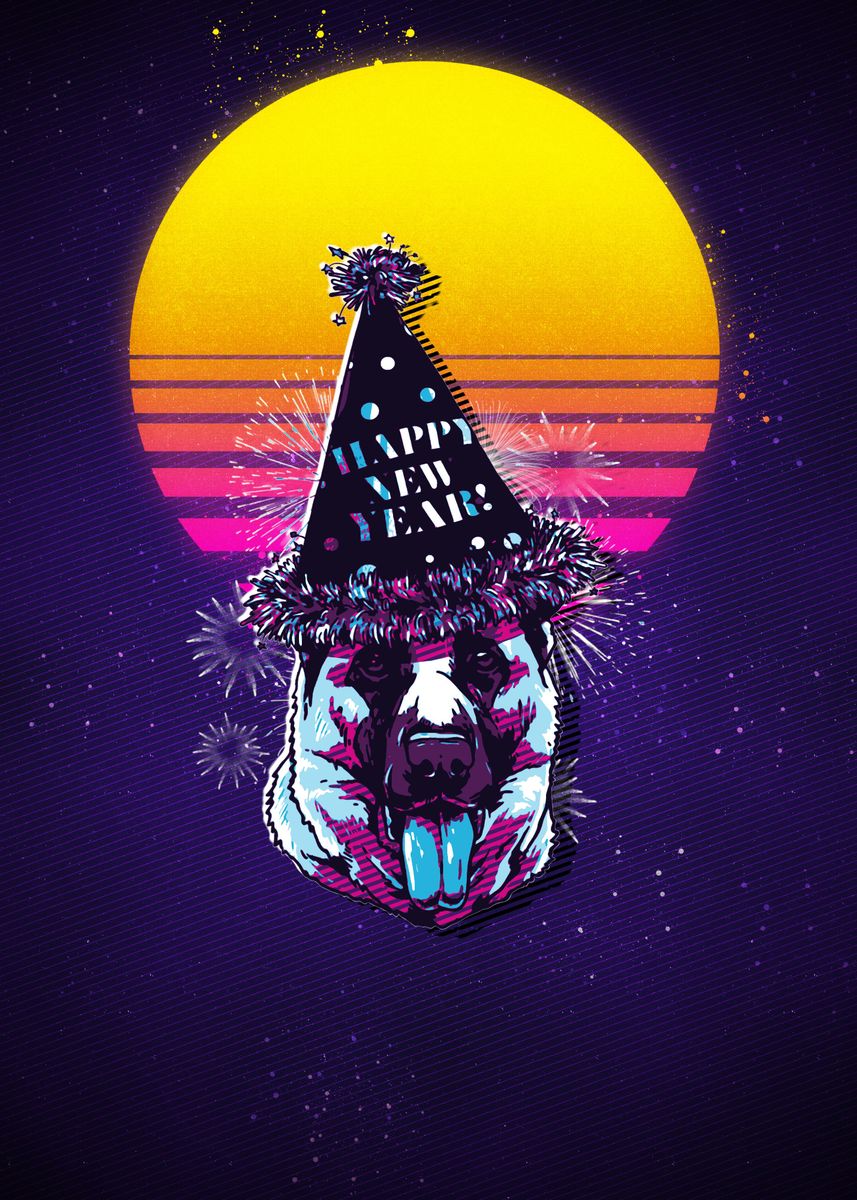 'German Shepherd' Poster, picture, metal print, paint by Gwyneth | Displate