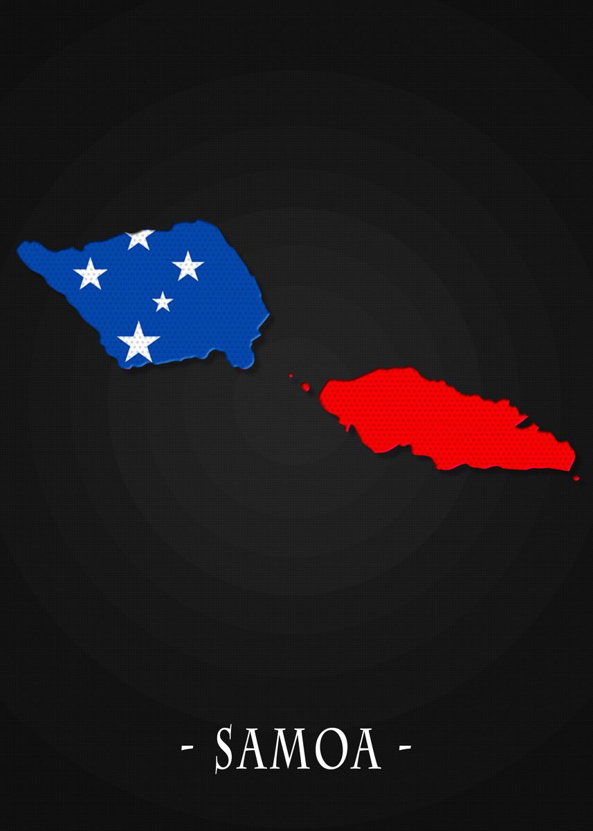 'Samoa Country Maps' Poster, picture, metal print, paint by MK Store ...