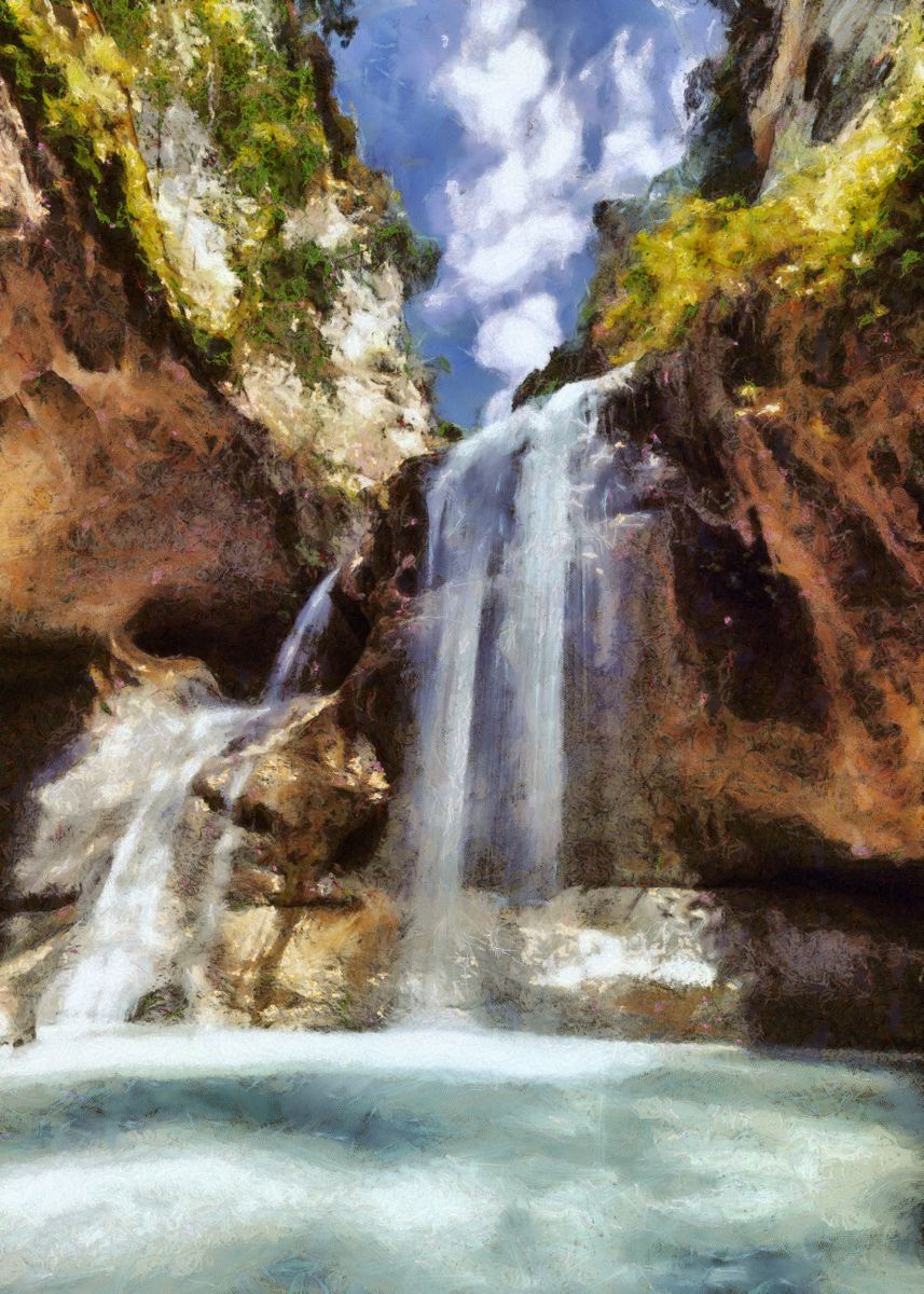 'Endless Waterfalls ' Poster, picture, metal print, paint by Carl ...