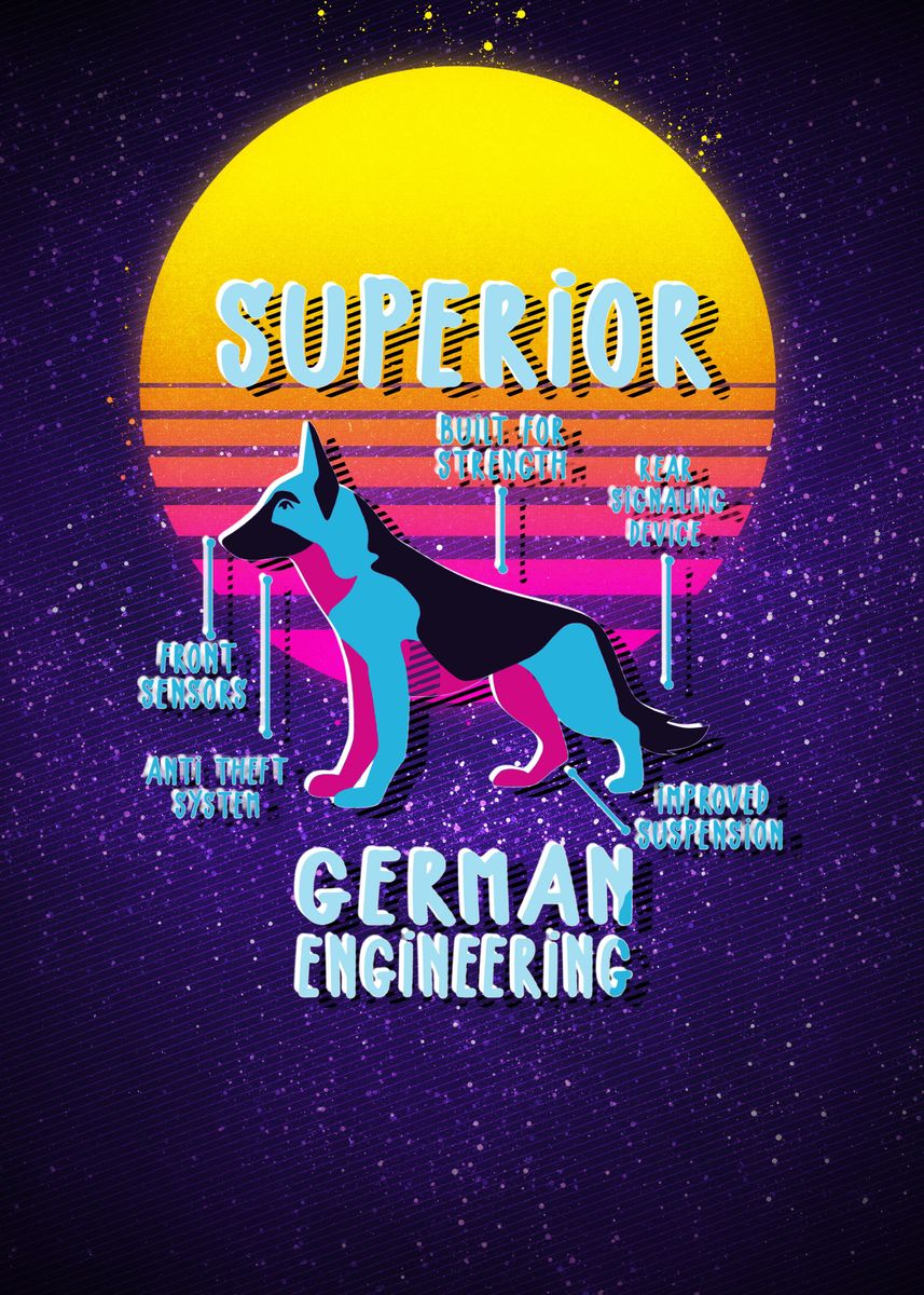 'German Shepherd' Poster by Gwyneth | Displate