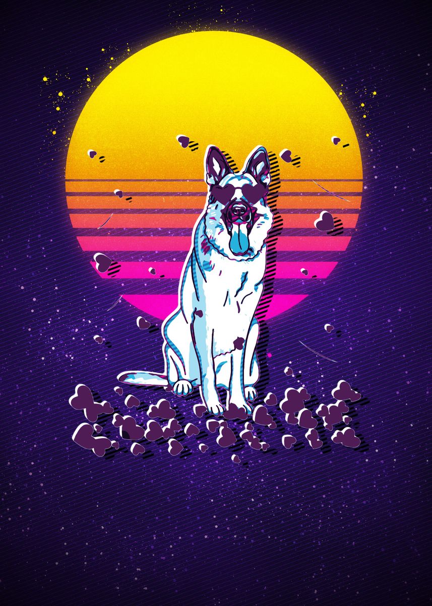 'German Shepherd' Poster, picture, metal print, paint by Gwyneth | Displate