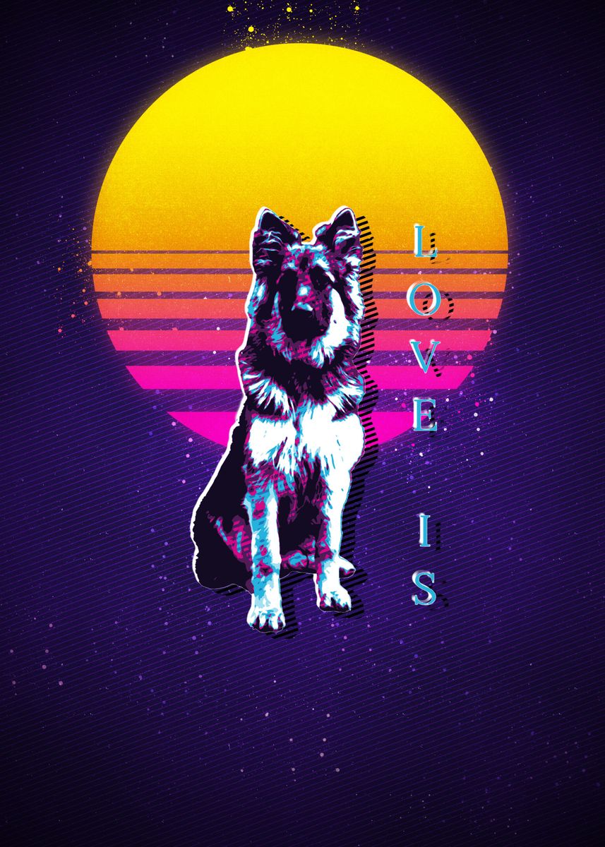 'German Shepherd' Poster by Gwyneth | Displate