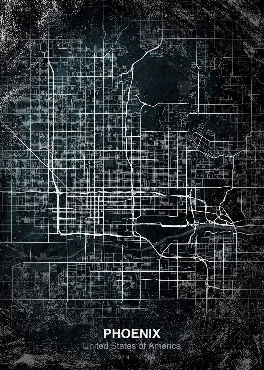 'phoenix chalk map' Poster, picture, metal print, paint by Project X ...