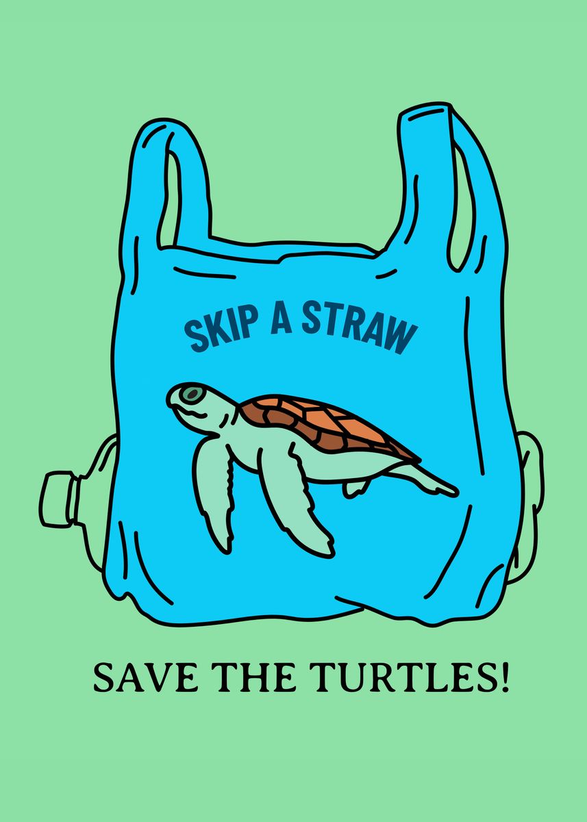'Save the Turtles ' Poster, picture, metal print, paint by Max Ronn ...