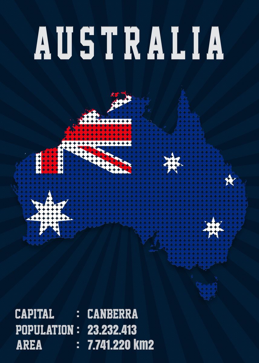 'Australia Maps' Poster by Introv Art | Displate