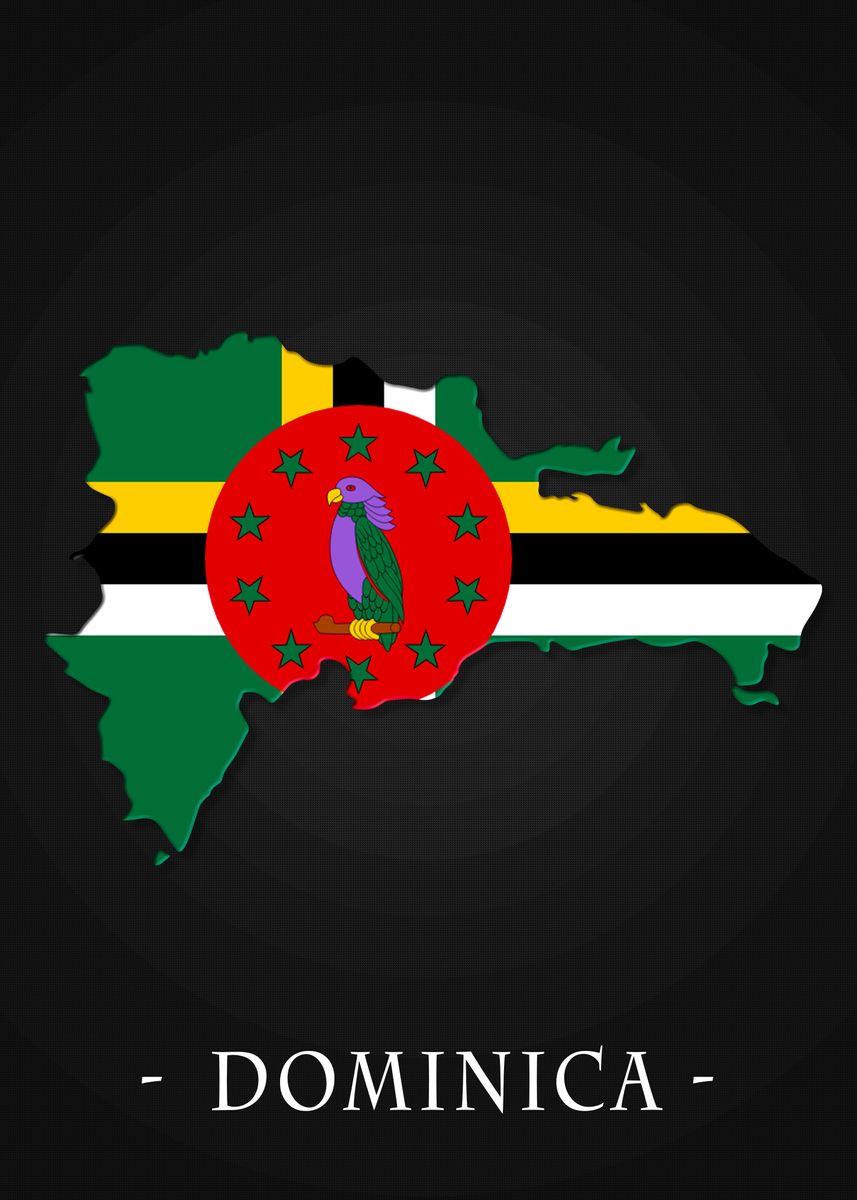 'Map Country Dominica' Poster, picture, metal print, paint by MK Store ...