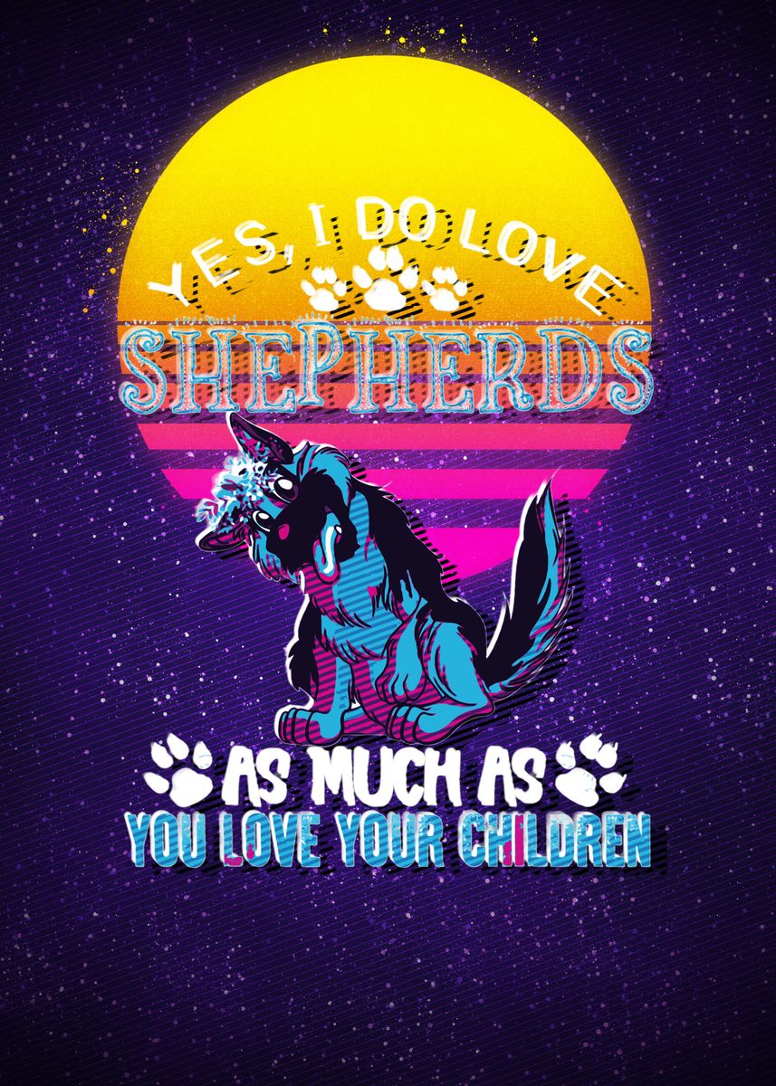 'German Shepherd' Poster, picture, metal print, paint by Gwyneth | Displate