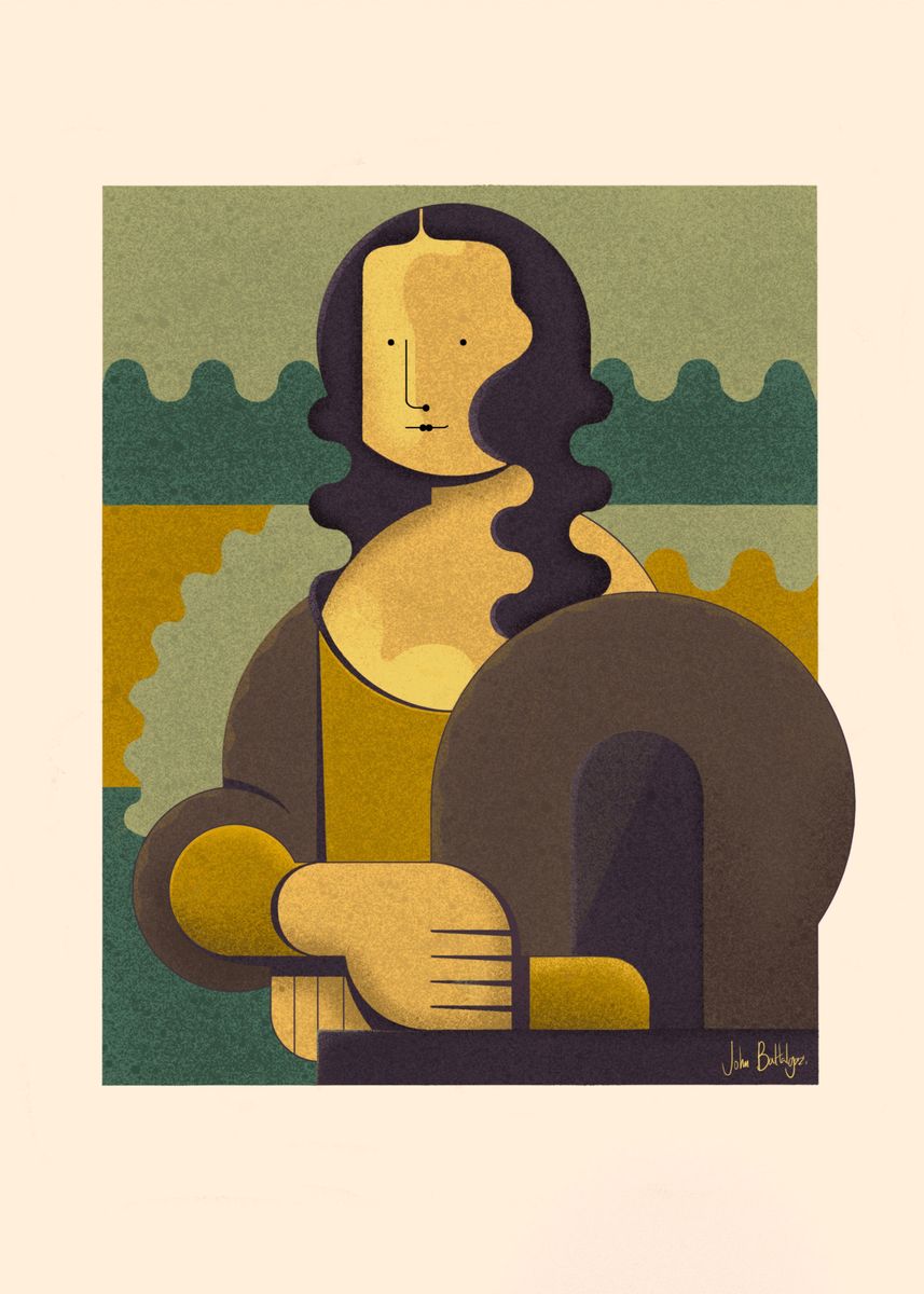 'Abstract Mona Lisa' Poster, picture, metal print, paint by John ...