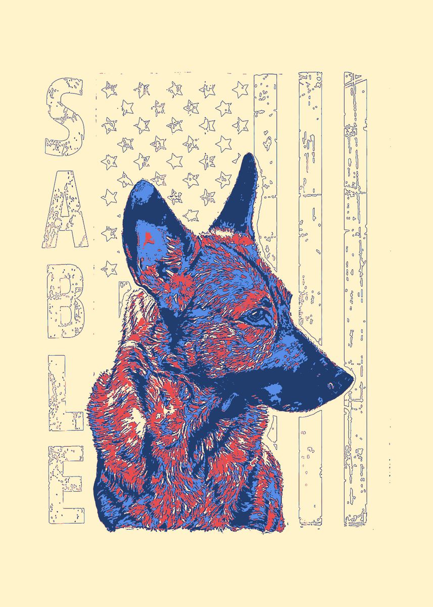 'German Shepherd' Poster by Beatrix | Displate