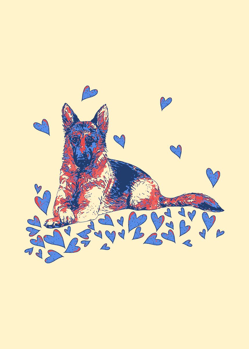 'German Shepherd' Poster by Kiera | Displate