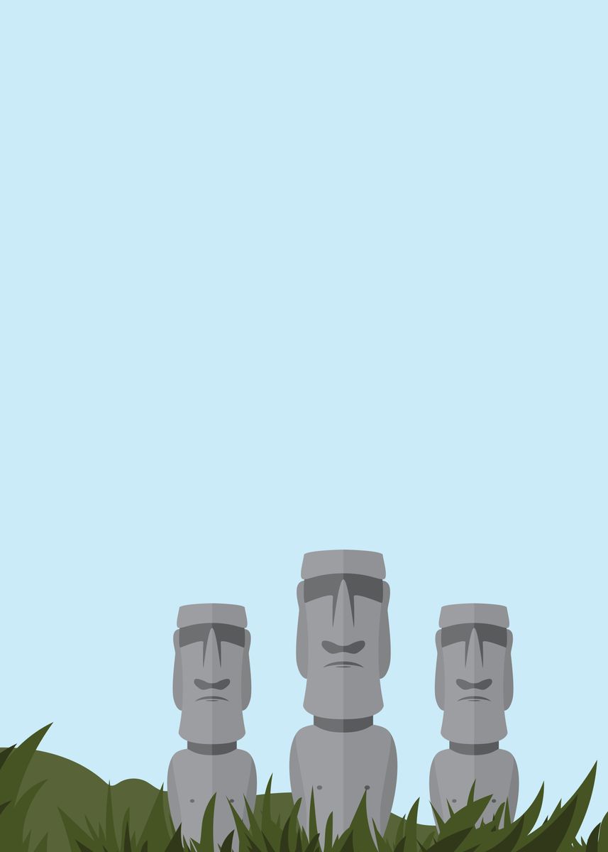 'stone statue Chile' Poster, picture, metal print, paint by Desya ...