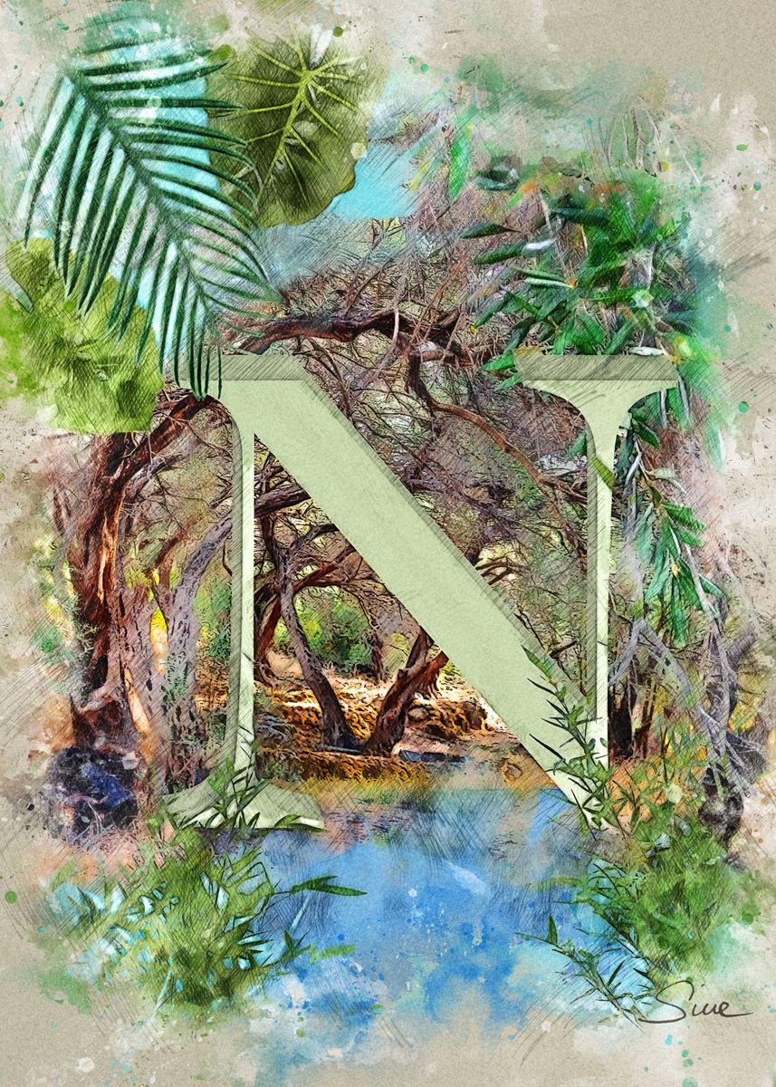 'N Nature' Poster, picture, metal print, paint by Sine | Displate