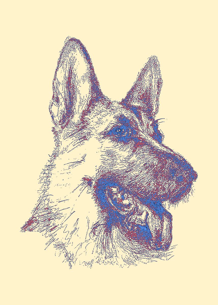'German Shepherd' Poster by Milcah | Displate
