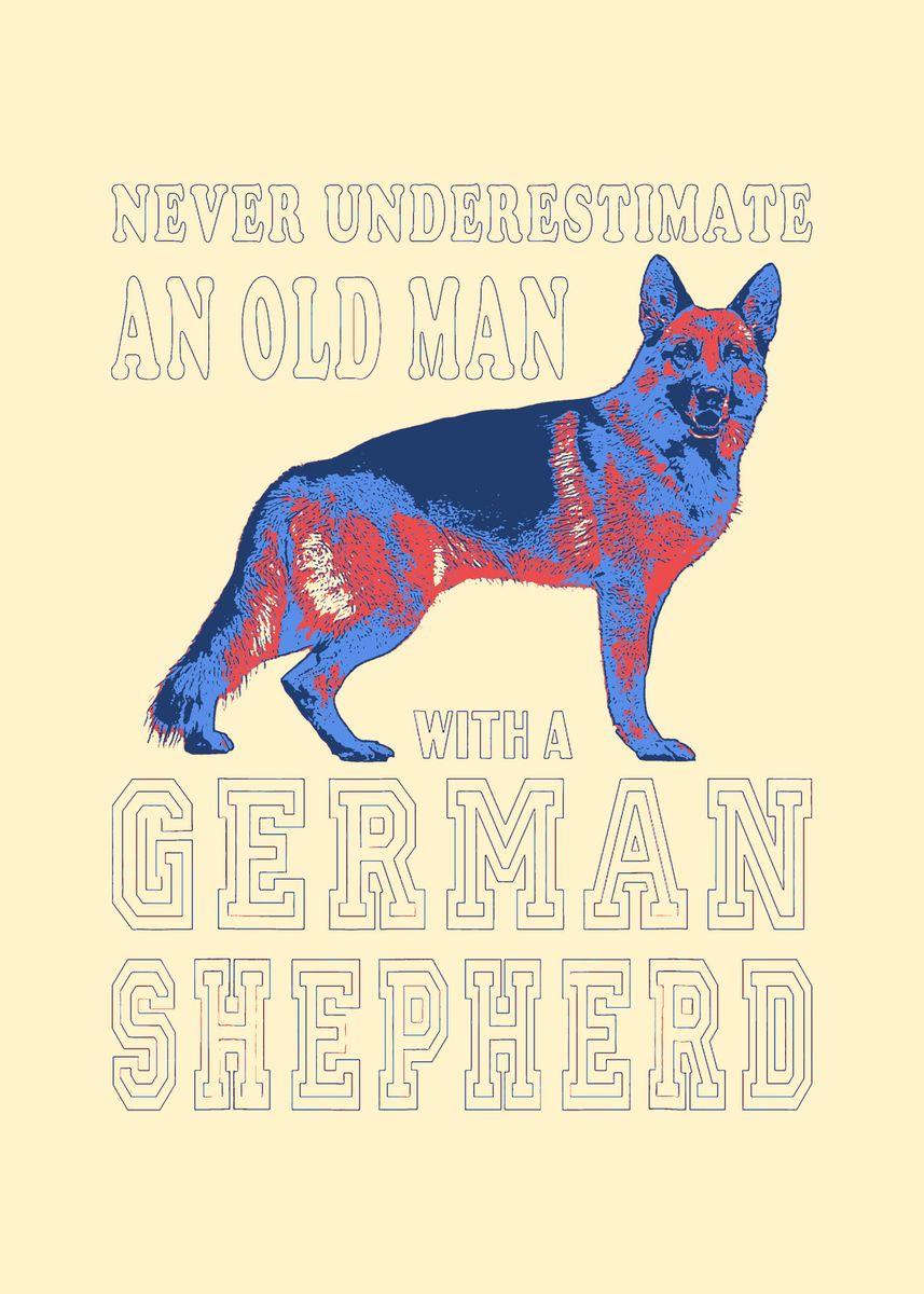 'German Shepherd' Poster, picture, metal print, paint by Helen | Displate