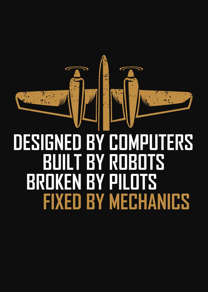 'Aircraft Mechanic Design' Poster, picture, metal print, paint by ...