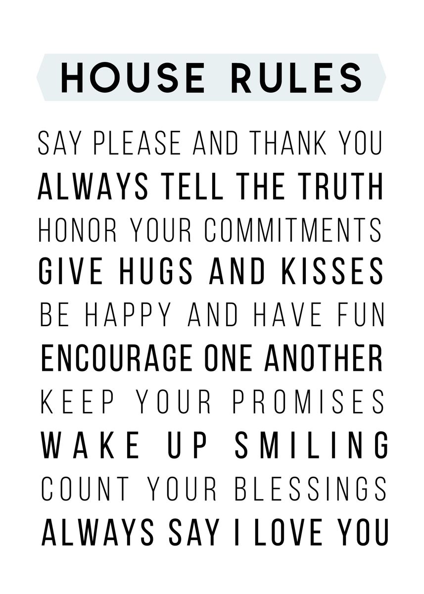'House Rules' Poster, picture, metal print, paint by Seven Trees Design ...