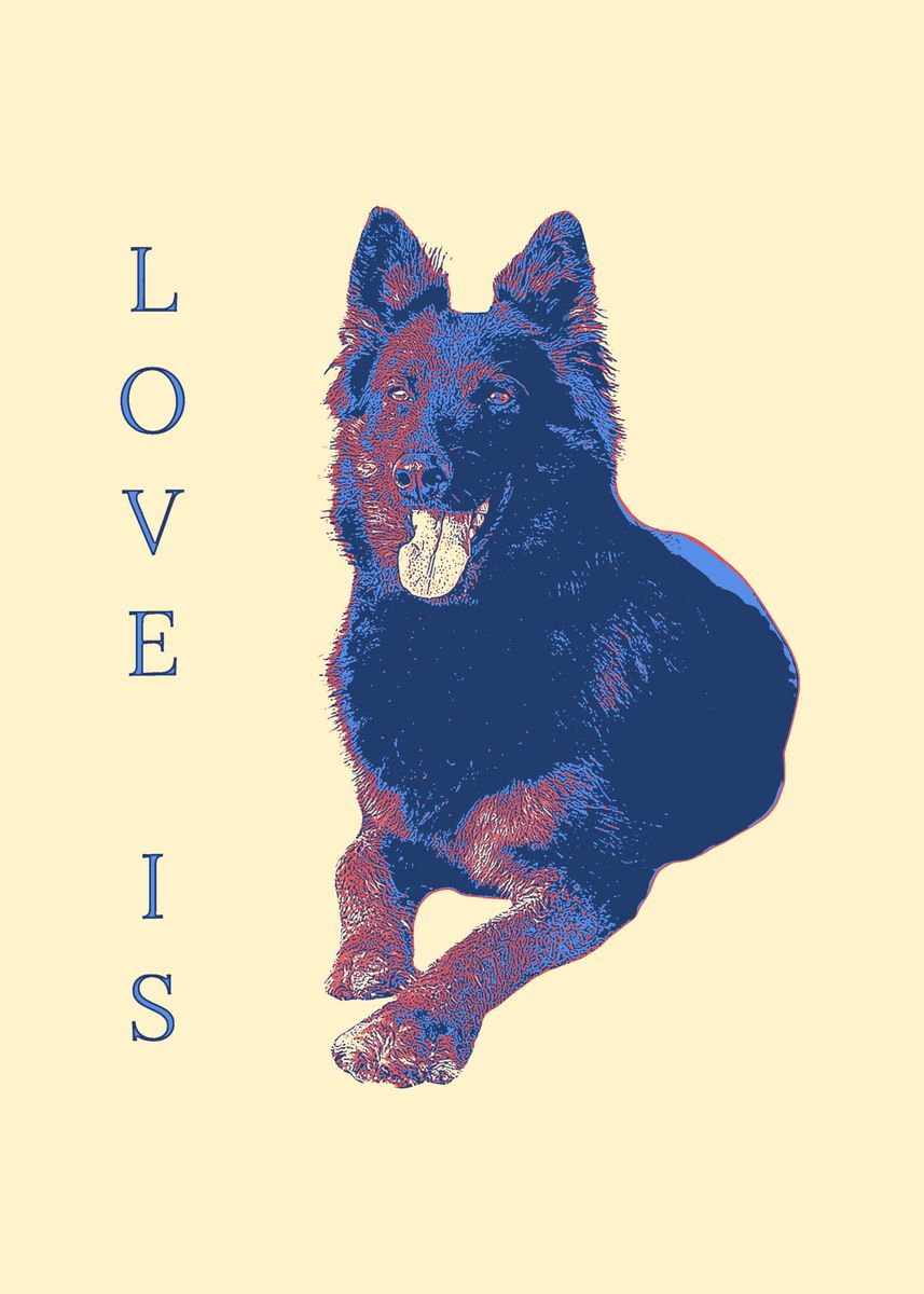 'German Shepherd' Poster by Rowena | Displate