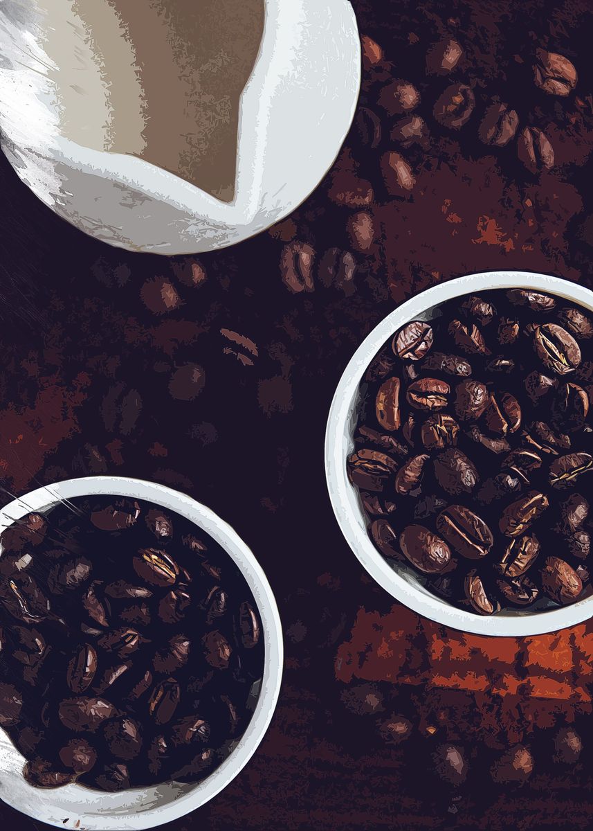 'coffee' Poster, picture, metal print, paint by Haruka Studio | Displate